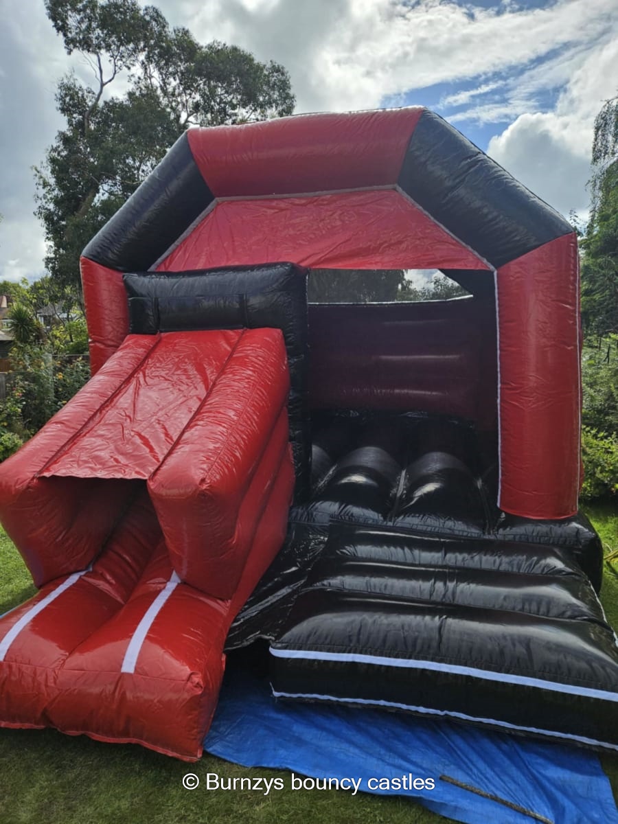 12x18ft Red Front Slide - Everton theme - Bouncy Castle Hire in Wirral ...